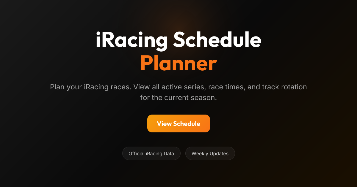 iRacing Planner - Weekly Schedule & Season Calendar | Braking Lab